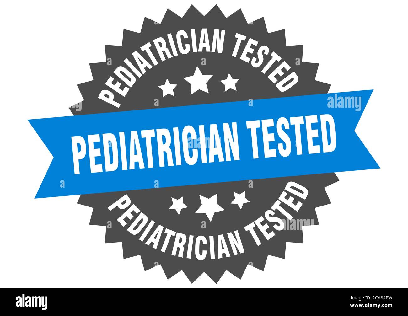 pediatrician tested round isolated ribbon label. pediatrician tested ...