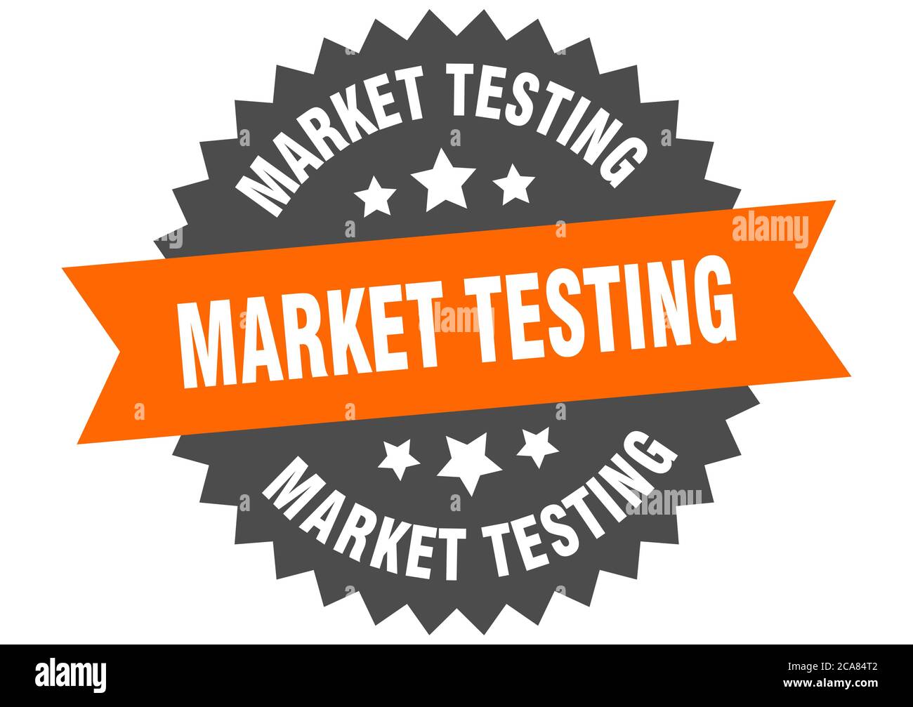market testing round isolated ribbon label. market testing sign Stock ...