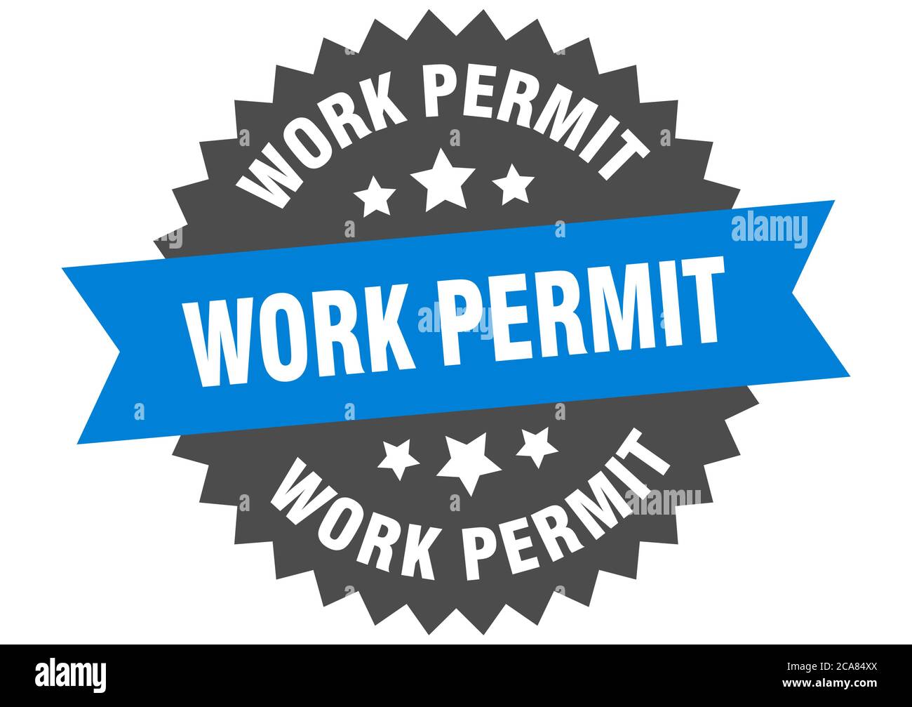 work permit round isolated ribbon label. work permit sign Stock Vector ...