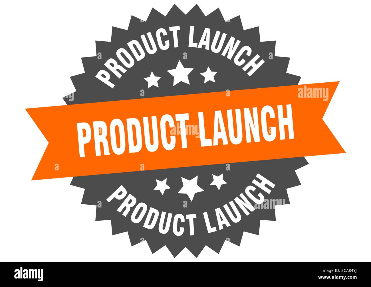 product launch round isolated ribbon label. product launch sign Stock ...