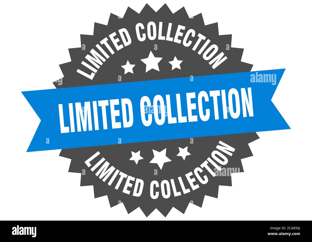 limited collection round isolated ribbon label. limited collection sign ...
