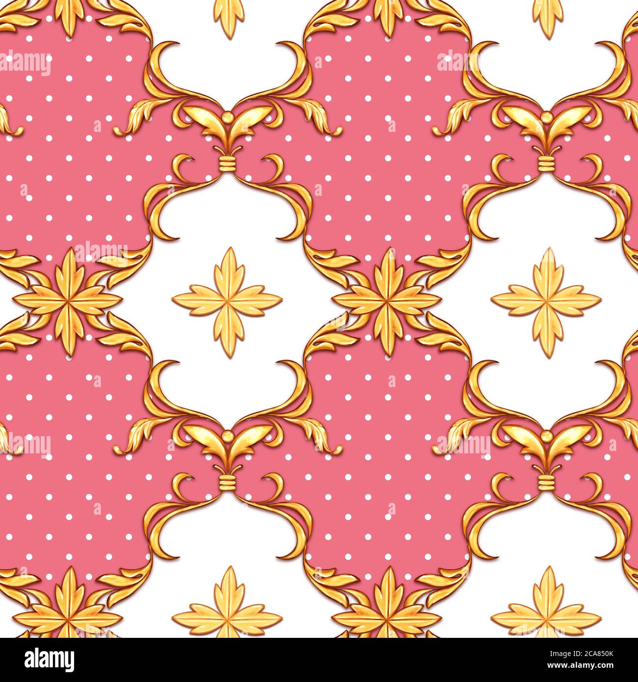 Pink and gold. Abstract seamless pattern, vintage background Stock ...