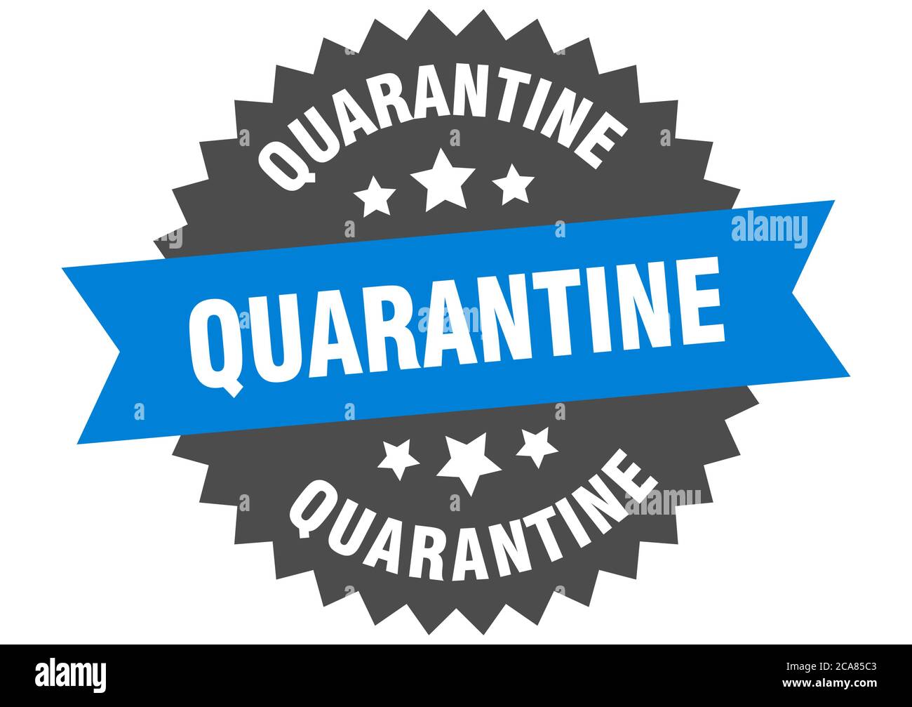 quarantine round isolated ribbon label. quarantine sign Stock Vector ...