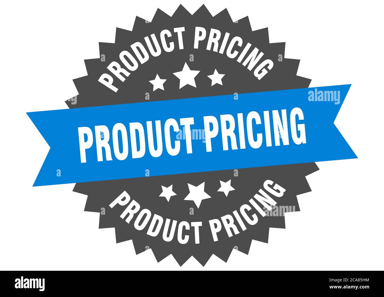 product pricing round isolated ribbon label. product pricing sign Stock ...