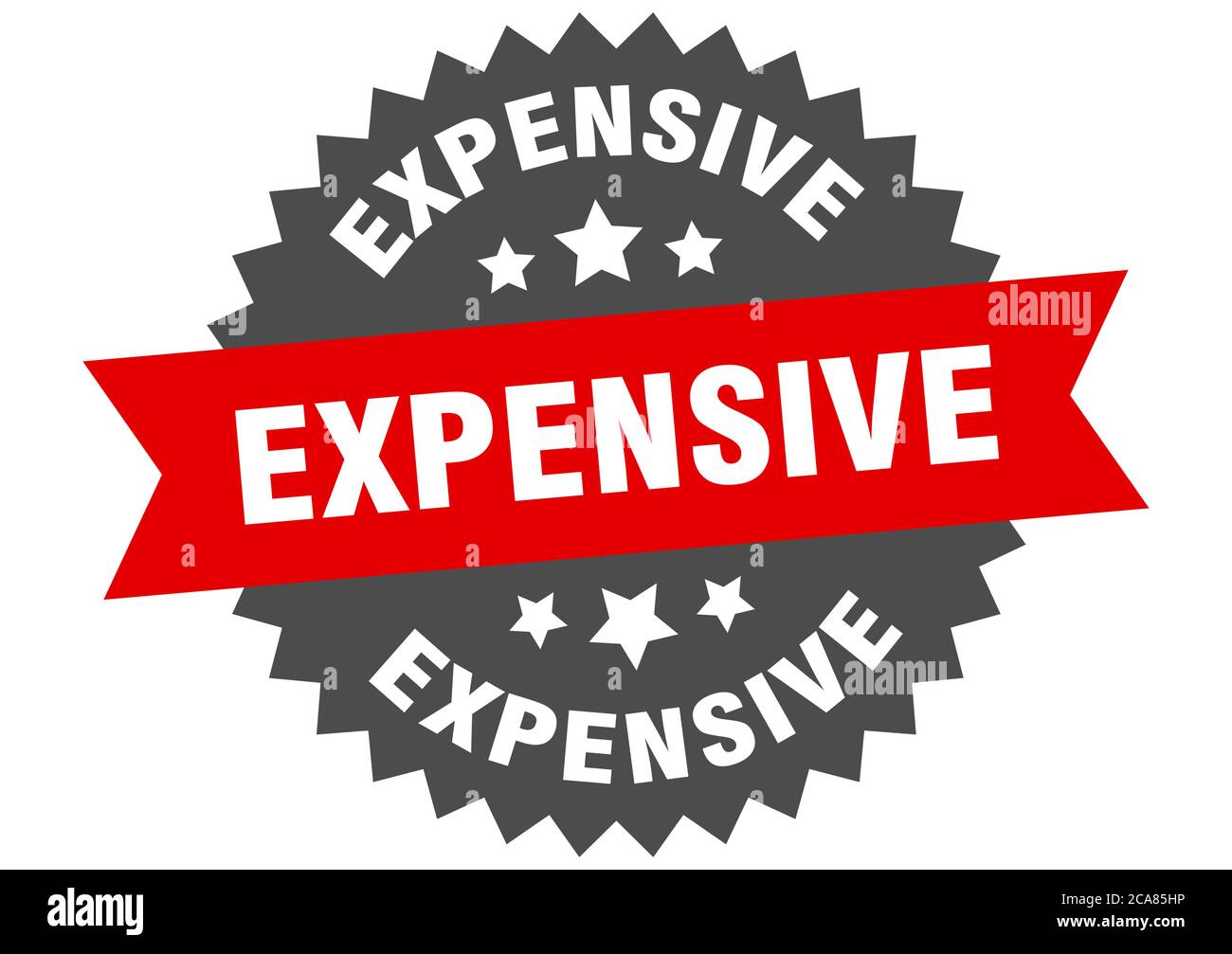 expensive round isolated ribbon label. expensive sign Stock Vector ...