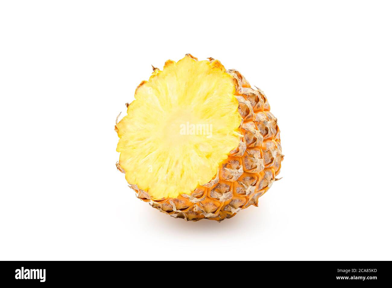 Organic ripe pineapple in a piece of cross section cut or round shape ...