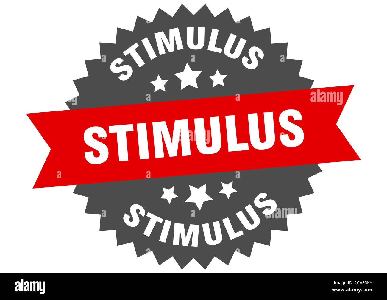 stimulus round isolated ribbon label. stimulus sign Stock Vector Image ...