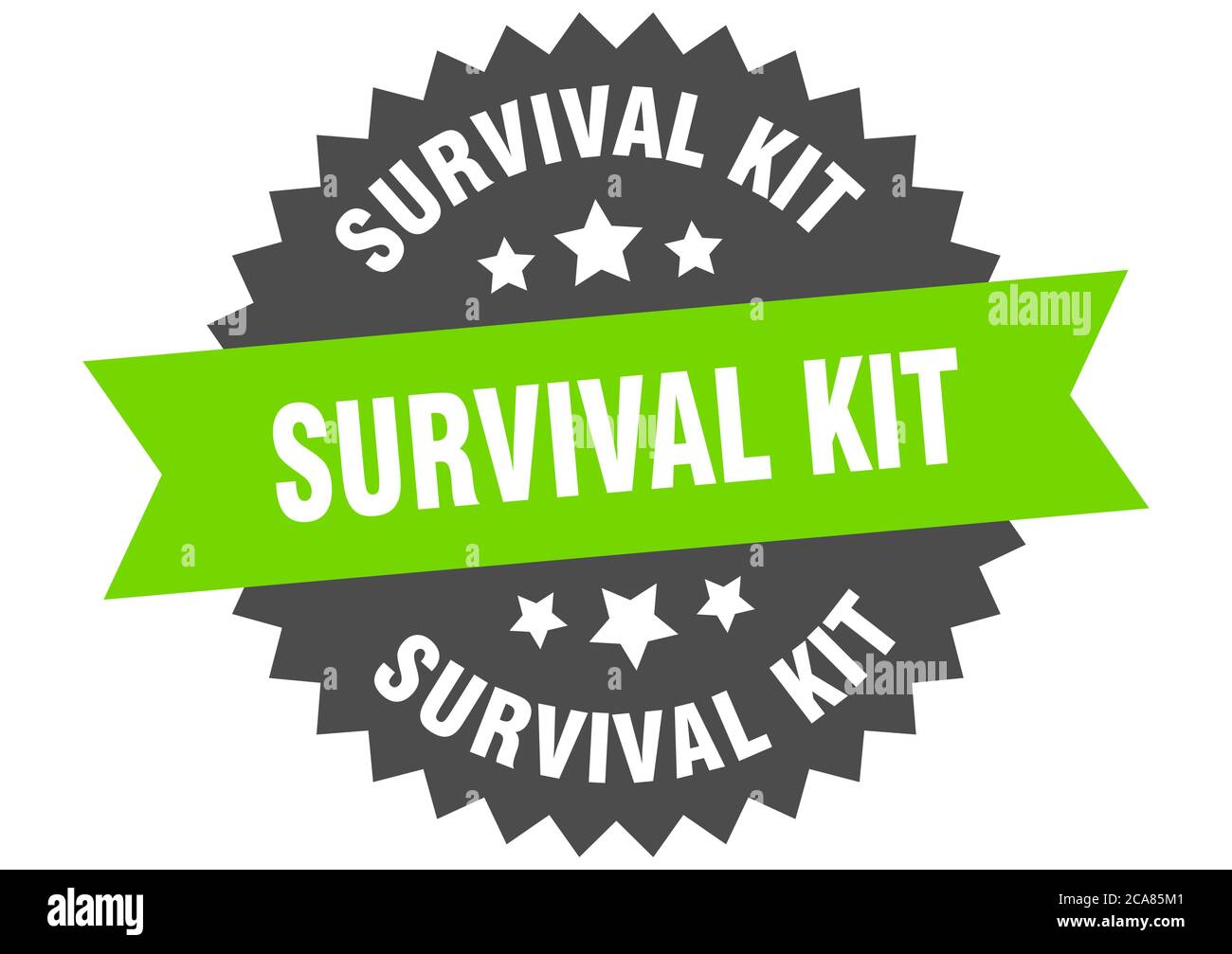survival kit round isolated ribbon label. survival kit sign Stock ...