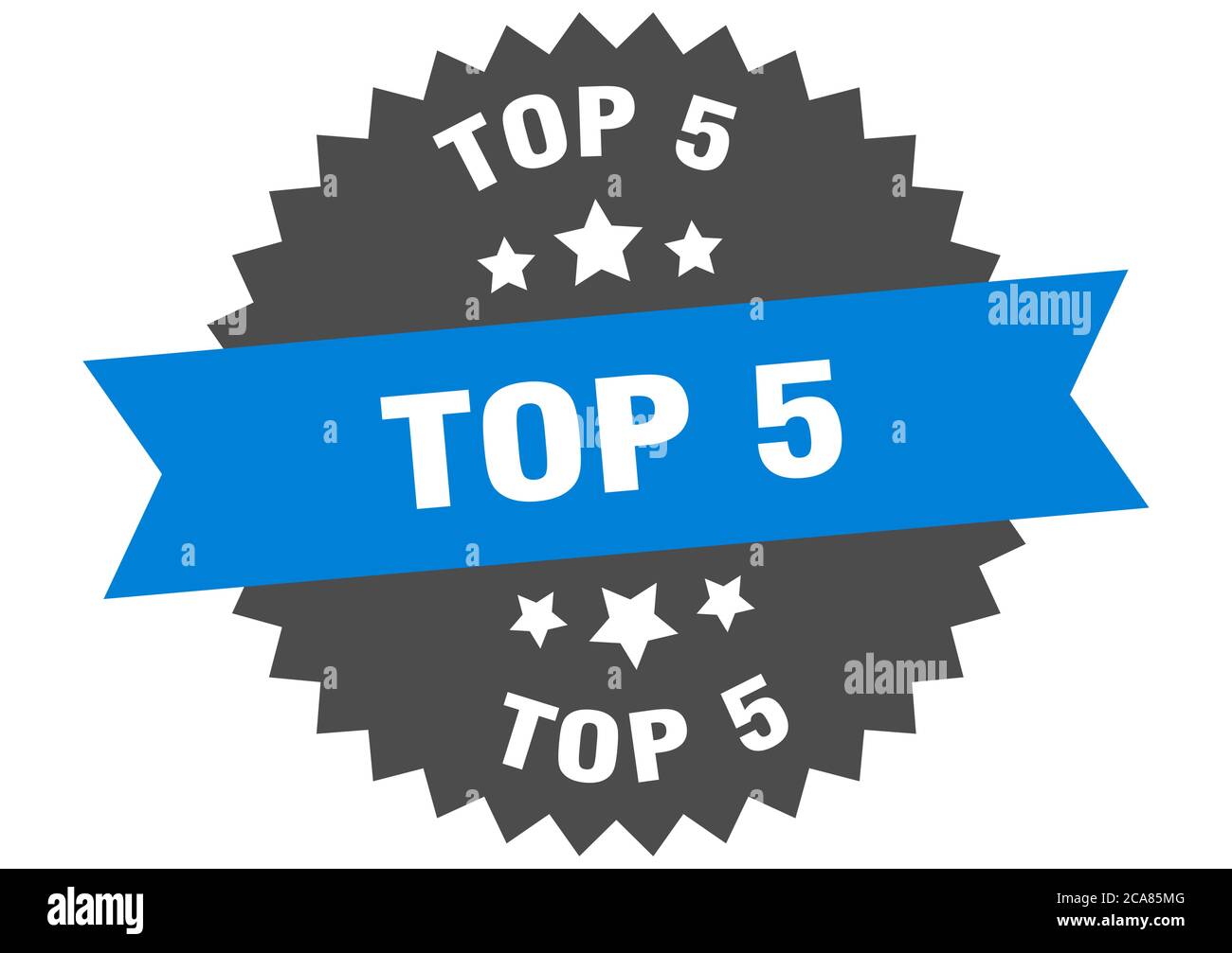 top 5 round isolated ribbon label. top 5 sign Stock Vector Image & Art ...
