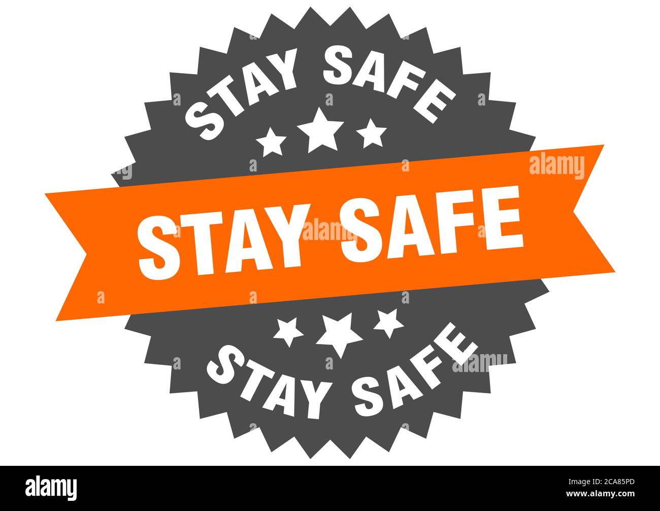 stay safe round isolated ribbon label. stay safe sign Stock Vector ...