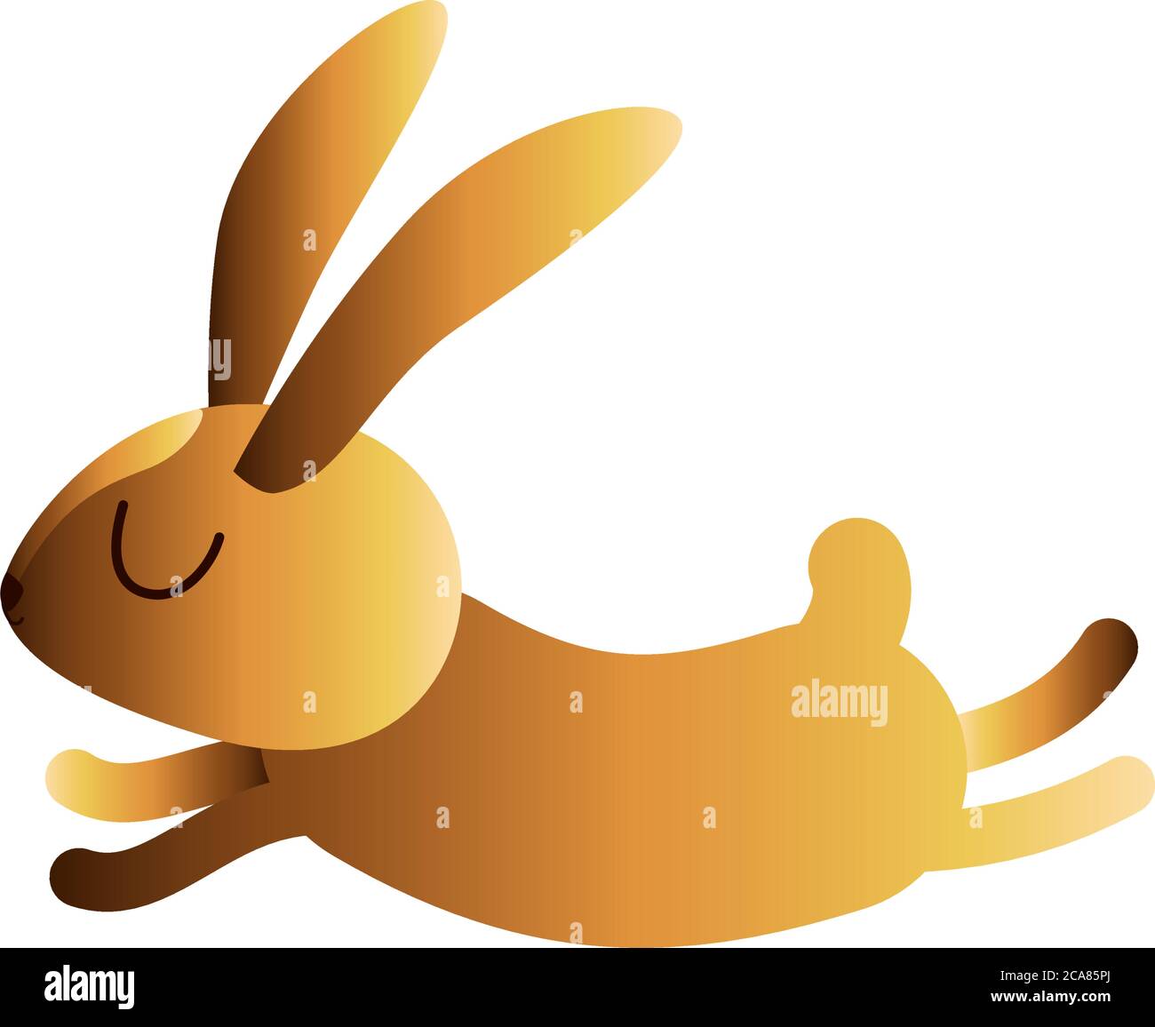 Cute gold rabbit cartoon jumping design, Animal zoo life nature and ...