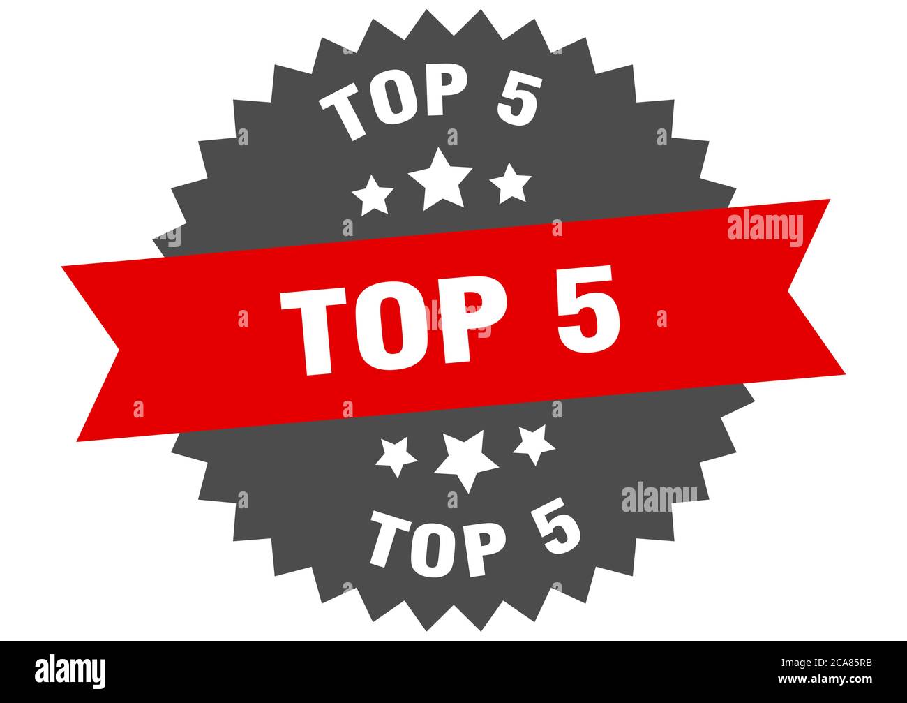 top 5 round isolated ribbon label. top 5 sign Stock Vector Image & Art ...