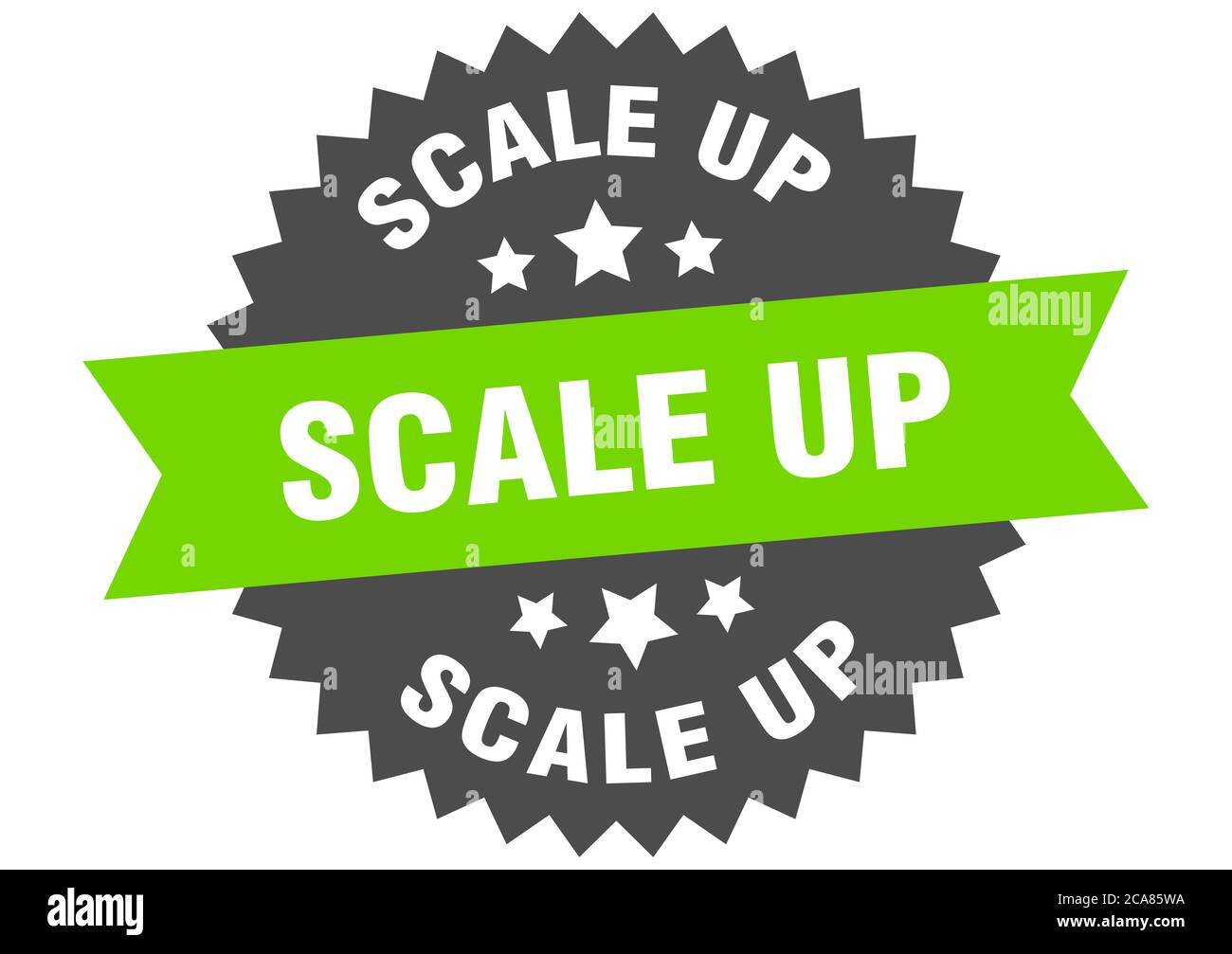 scale up round isolated ribbon label. scale up sign Stock Vector Image ...