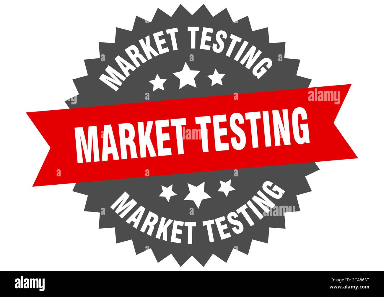 market testing round isolated ribbon label. market testing sign Stock ...