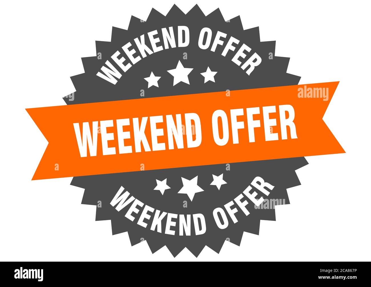 weekend offer round isolated ribbon label. weekend offer sign Stock ...