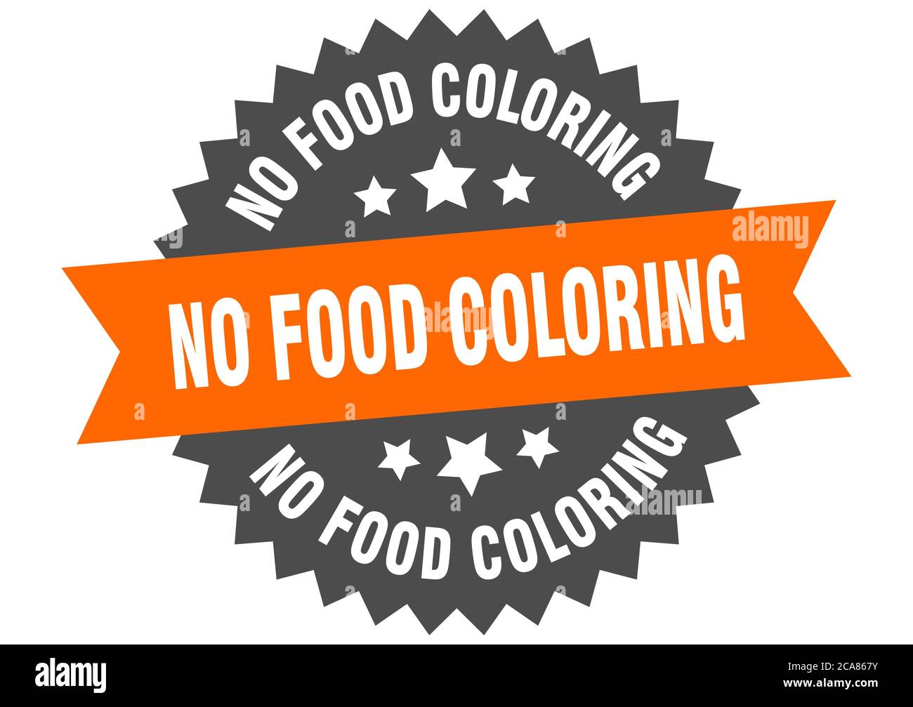 no food coloring round isolated ribbon label. no food coloring sign ...