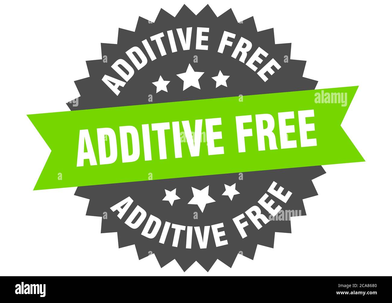 additive free round isolated ribbon label. additive free sign Stock ...