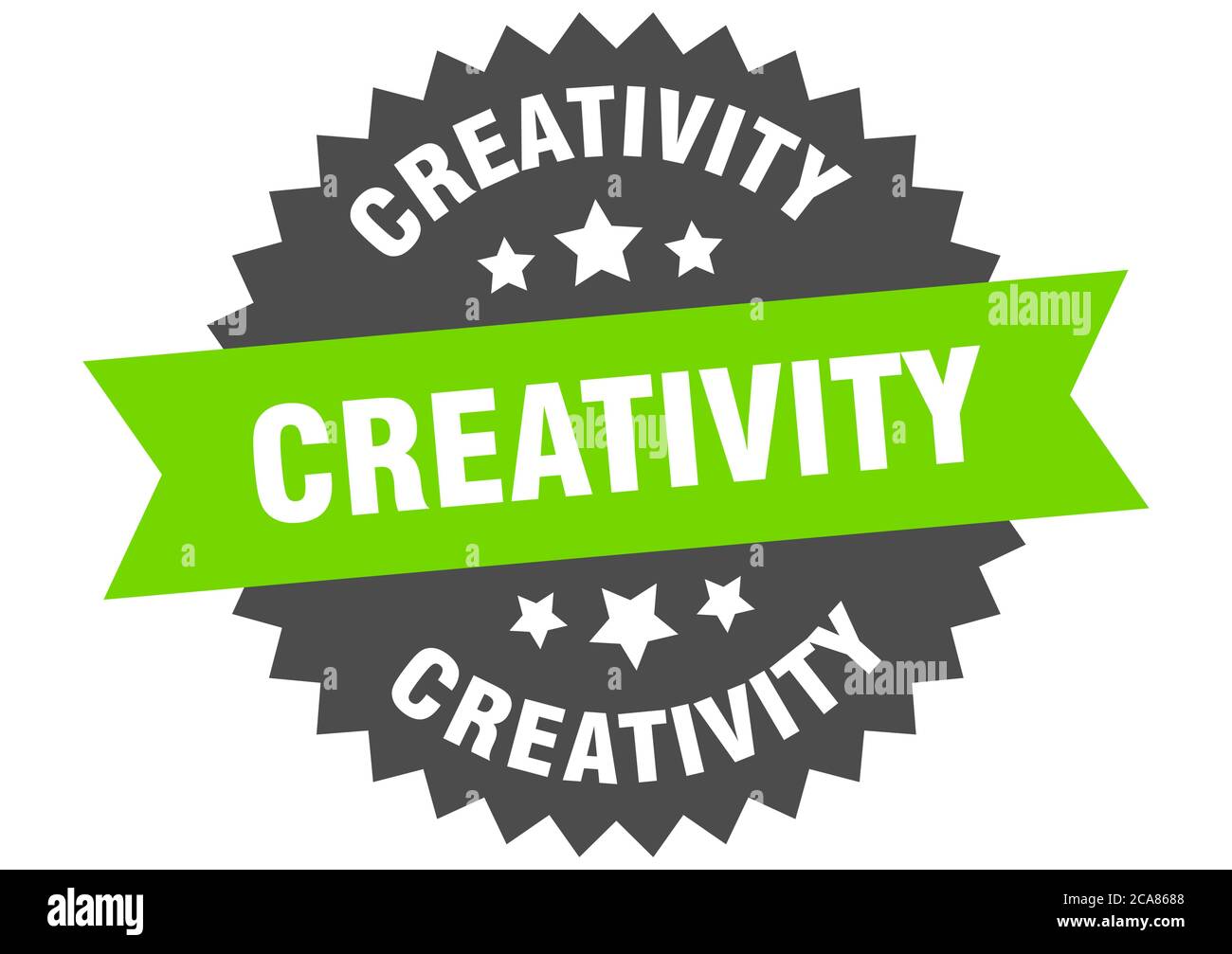 creativity round isolated ribbon label. creativity sign Stock Vector ...