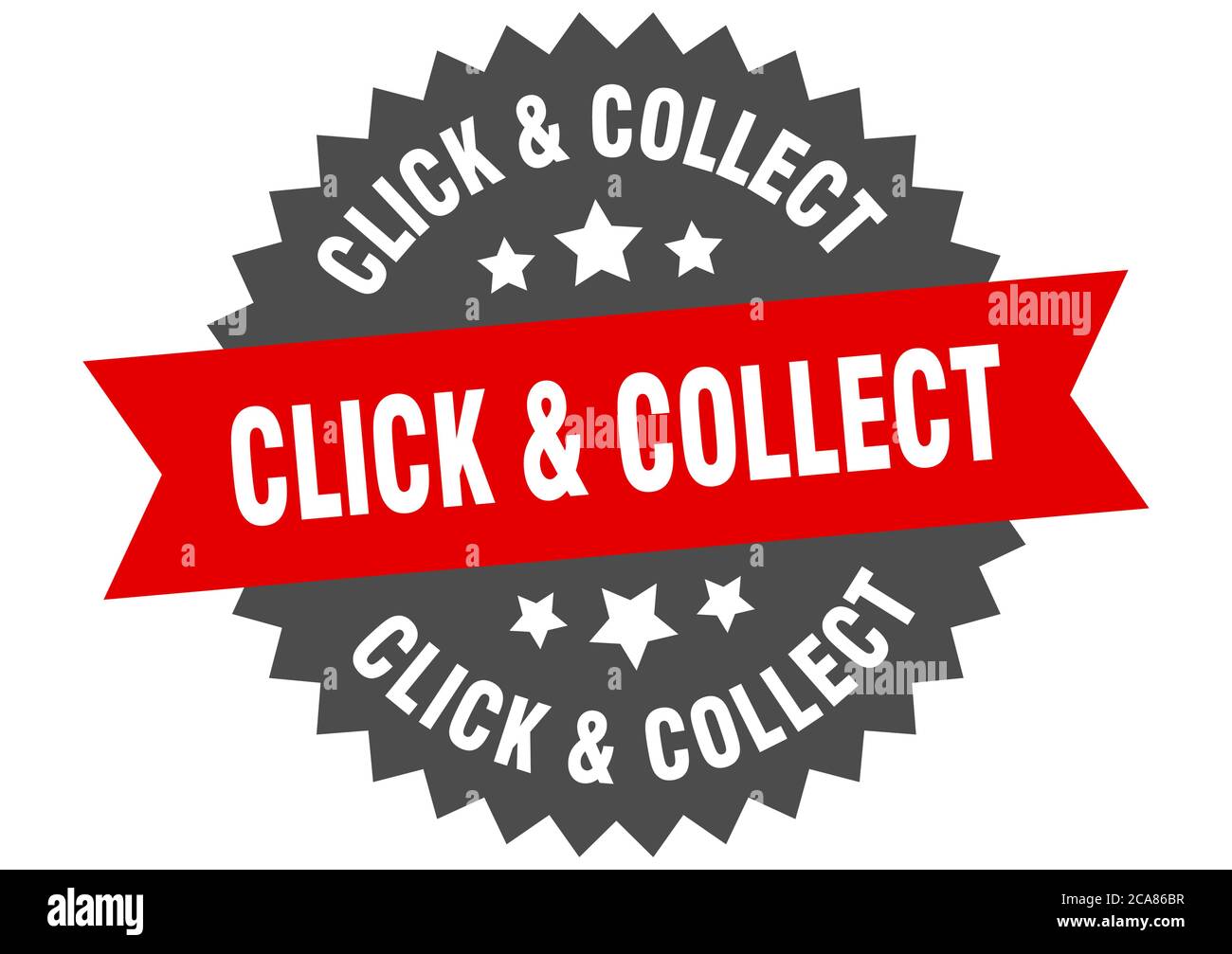 click & collect round isolated ribbon label. click & collect sign Stock ...