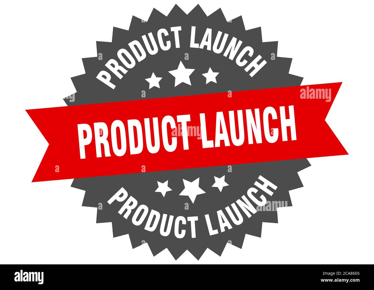 product launch round isolated ribbon label. product launch sign Stock ...