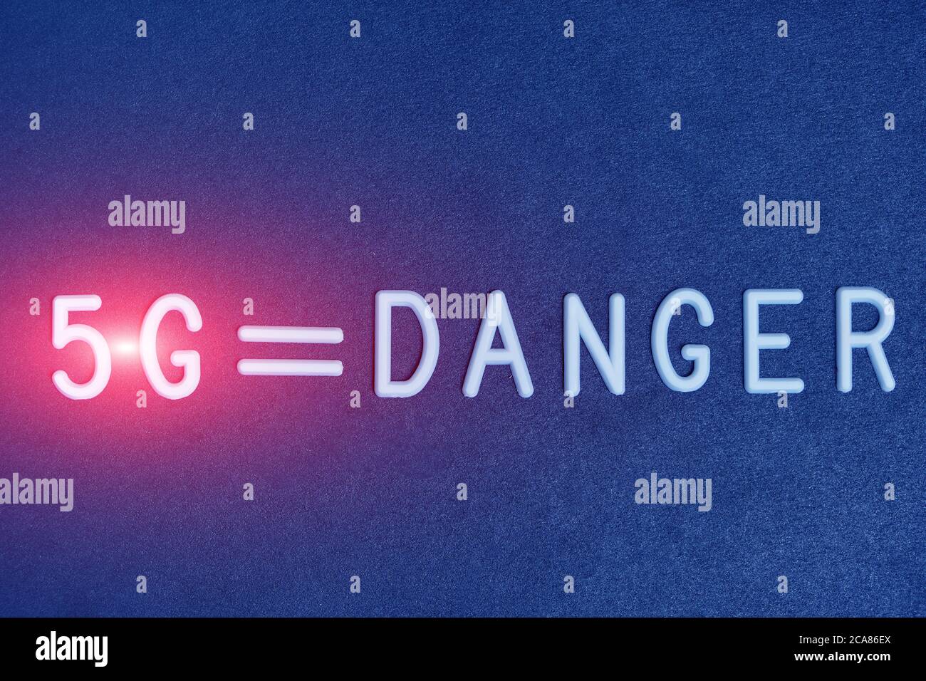 Modern communication technologies 5G logo with the inscription danger ...