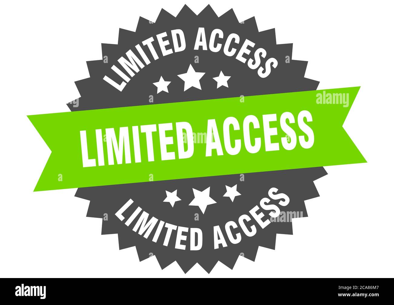 limited access round isolated ribbon label. limited access sign Stock ...