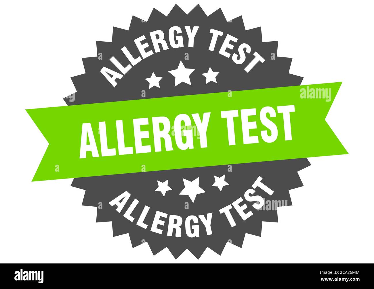 allergy test round isolated ribbon label. allergy test sign Stock ...