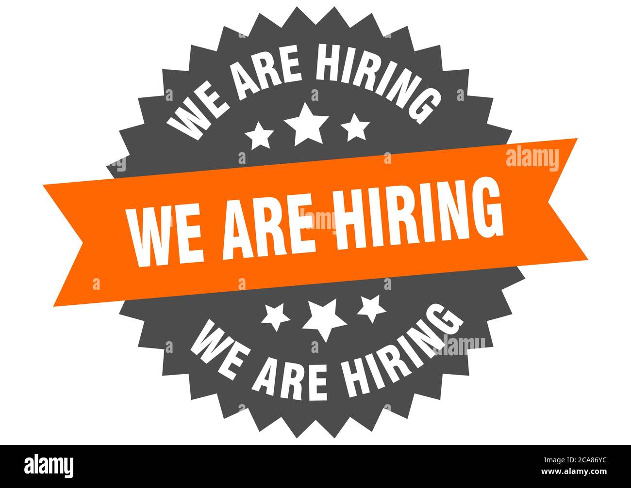 we are hiring round isolated ribbon label. we are hiring sign Stock ...