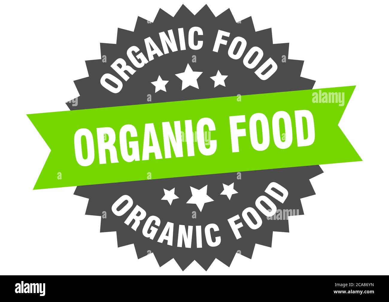 organic food round isolated ribbon label. organic food sign Stock ...