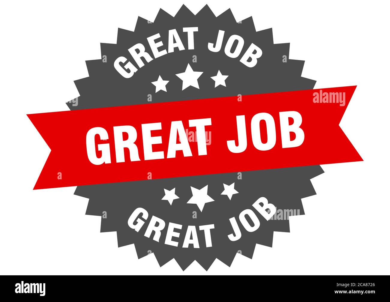 great job round isolated ribbon label. great job sign Stock Vector ...