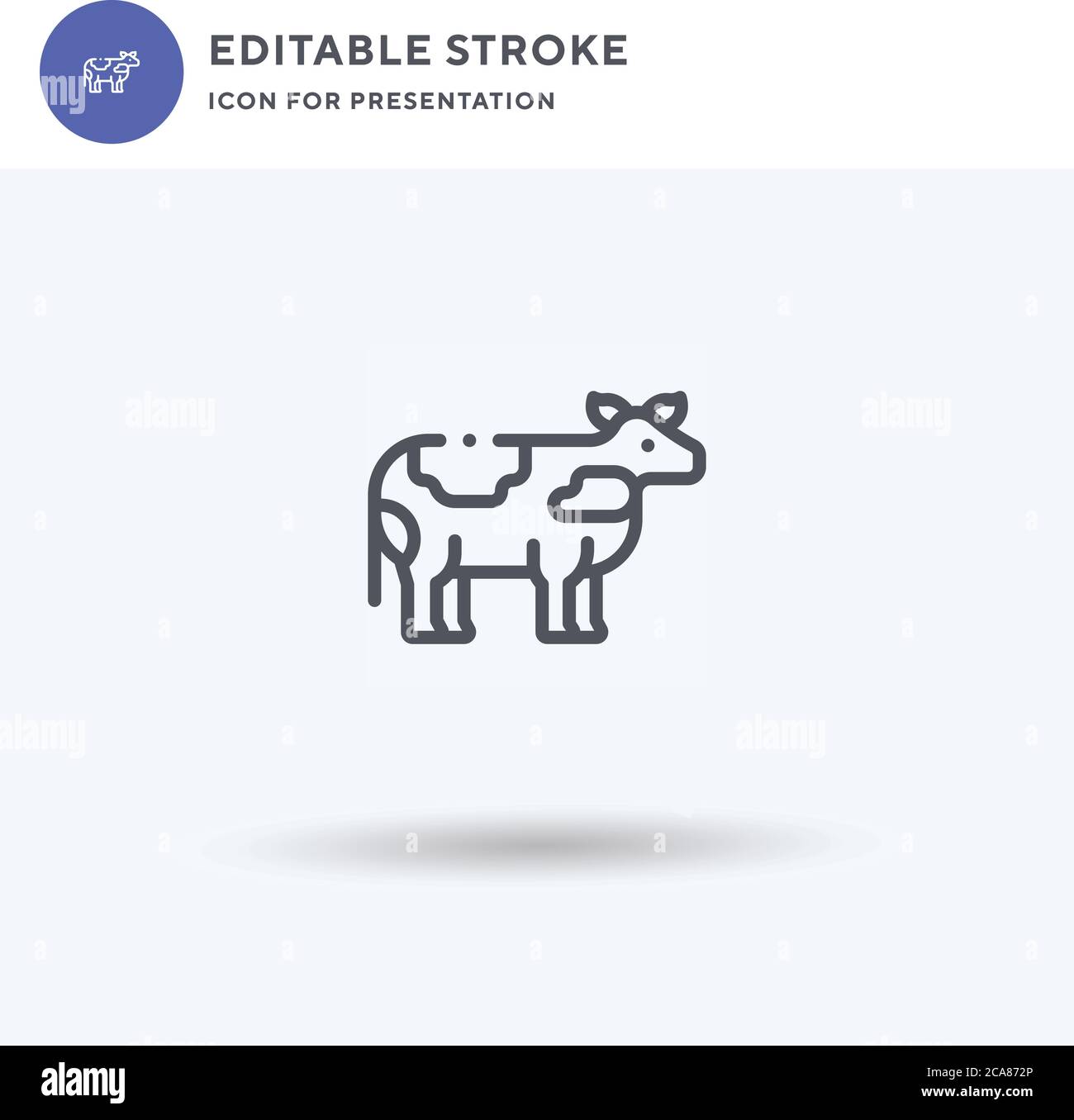 Cow icon vector, filled flat sign, solid pictogram isolated on white ...