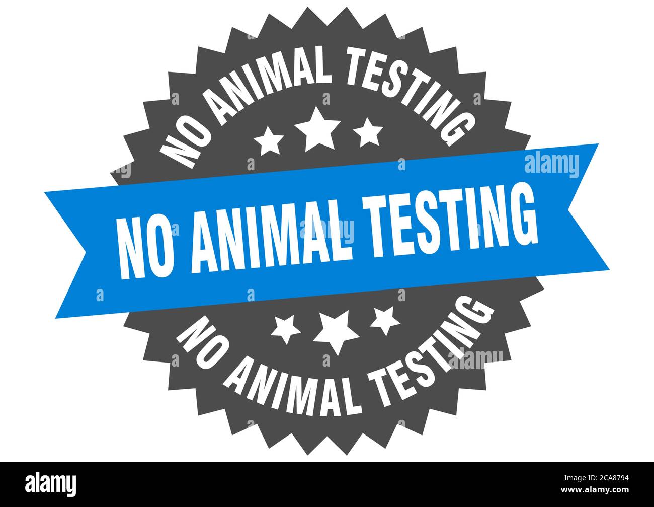 no animal testing round isolated ribbon label. no animal testing sign ...