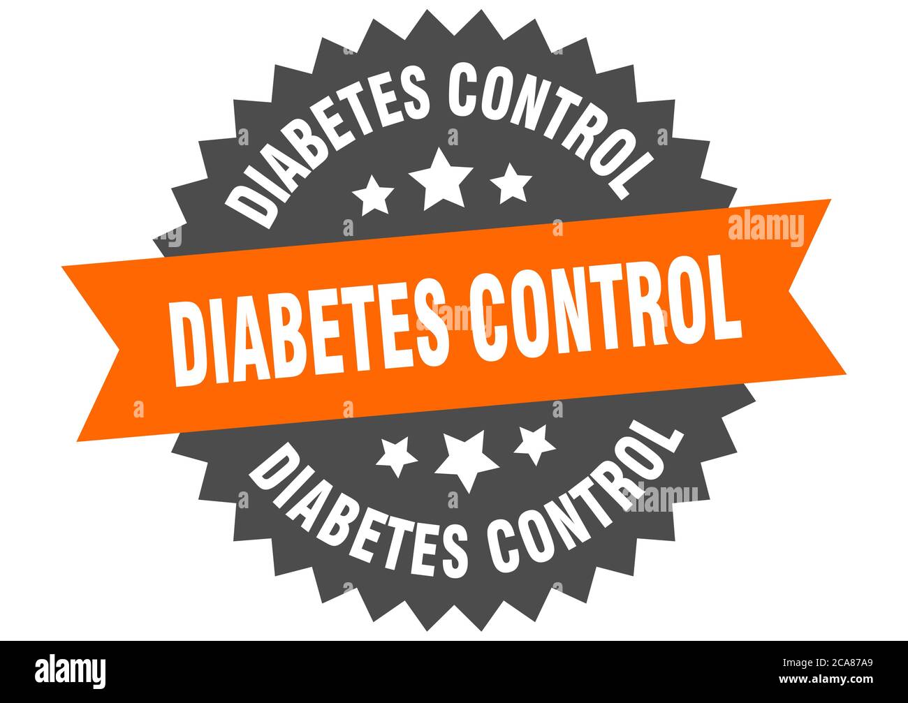 diabetes control round isolated ribbon label. diabetes control sign ...
