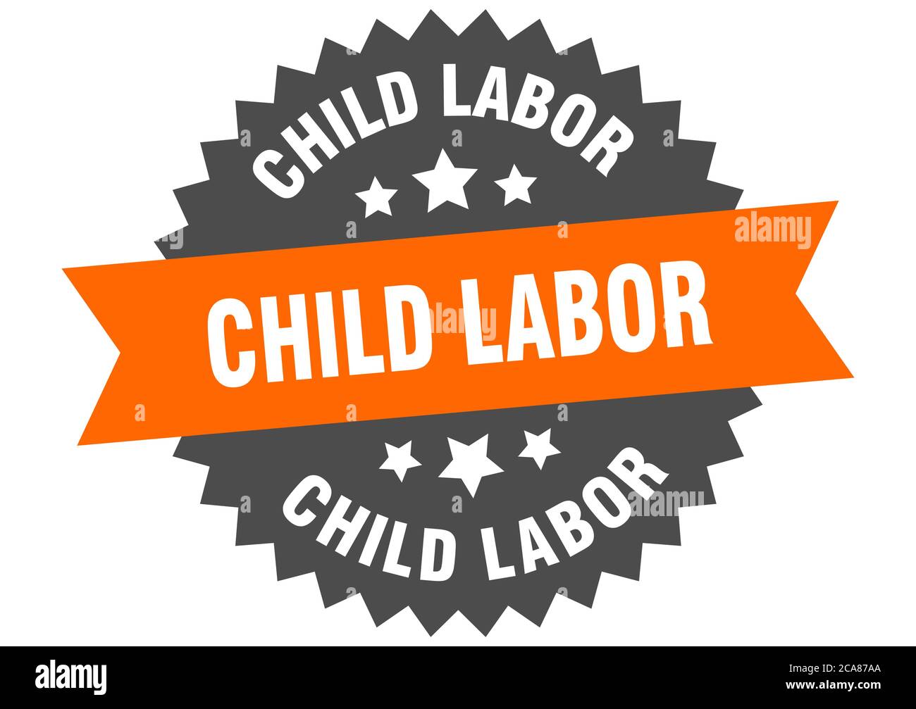 child labor round isolated ribbon label. child labor sign Stock Vector ...