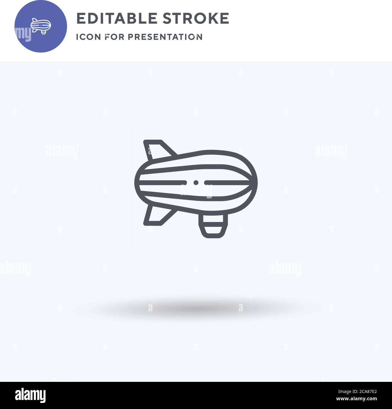 Airship icon vector, filled flat sign, solid pictogram isolated on ...