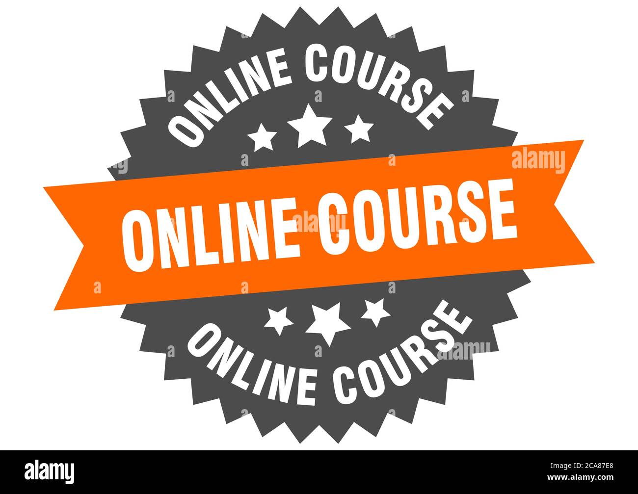 online course round isolated ribbon label. online course sign Stock ...