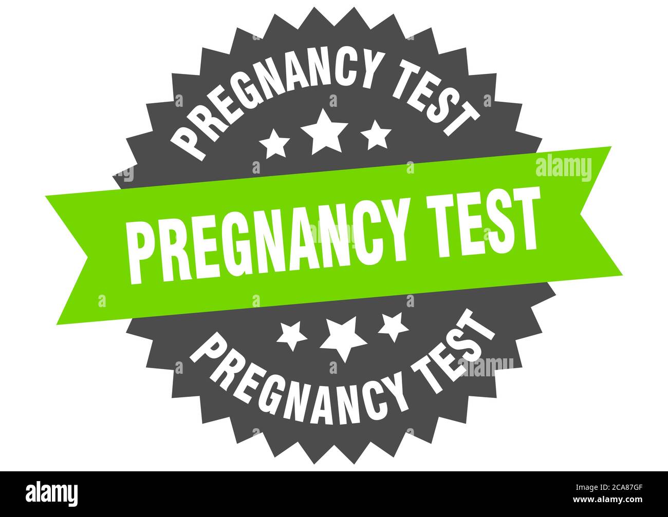 pregnancy test round isolated ribbon label. pregnancy test sign Stock ...