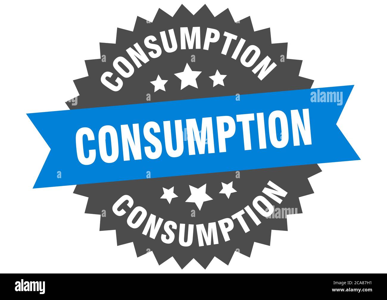consumption round isolated ribbon label. consumption sign Stock Vector ...