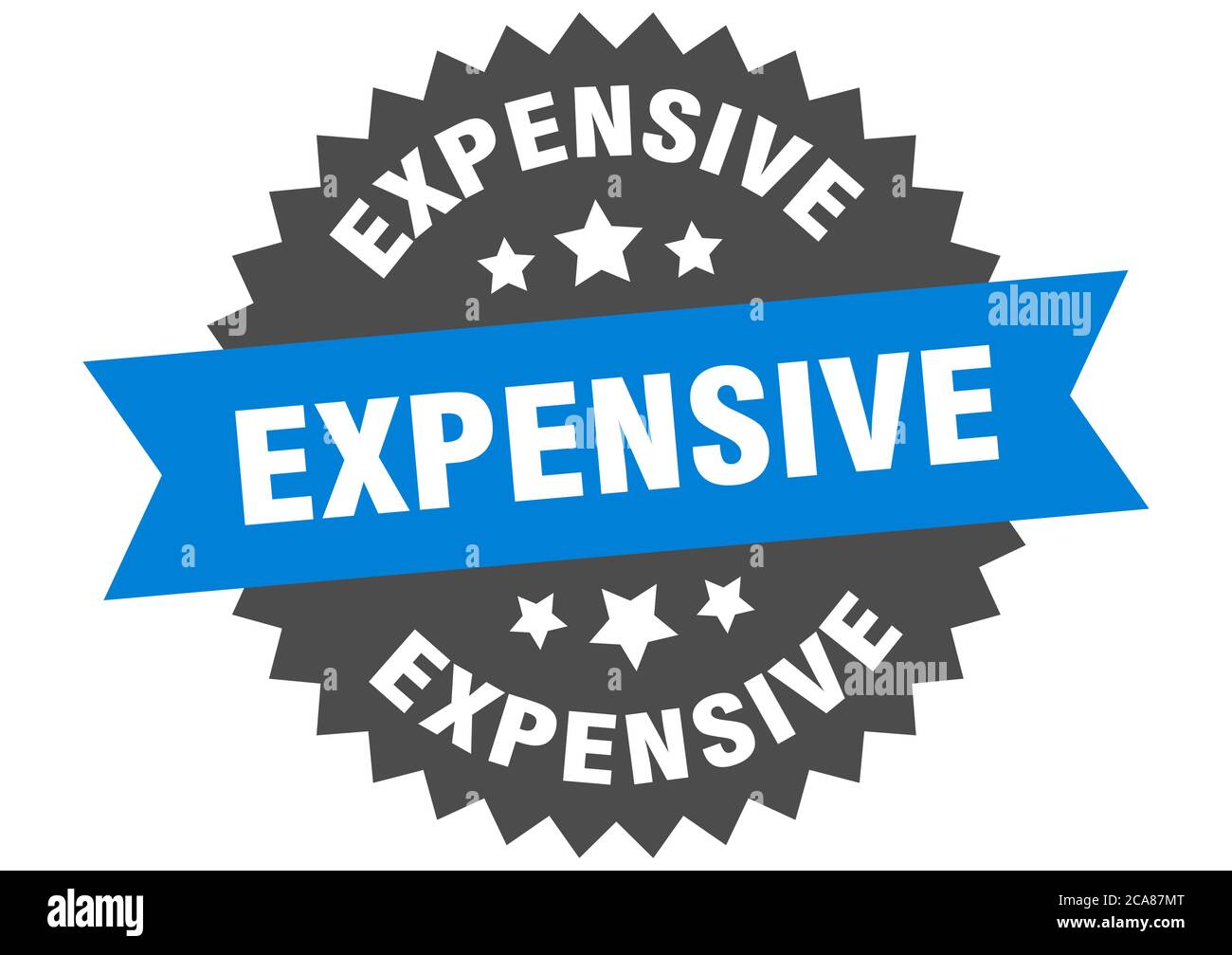 expensive round isolated ribbon label. expensive sign Stock Vector ...