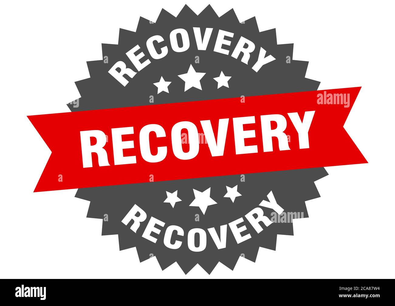 recovery round isolated ribbon label. recovery sign Stock Vector Image ...