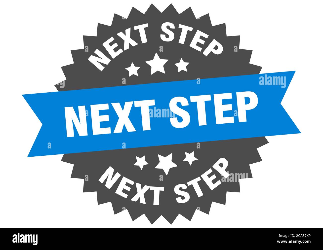next step round isolated ribbon label. next step sign Stock Vector ...
