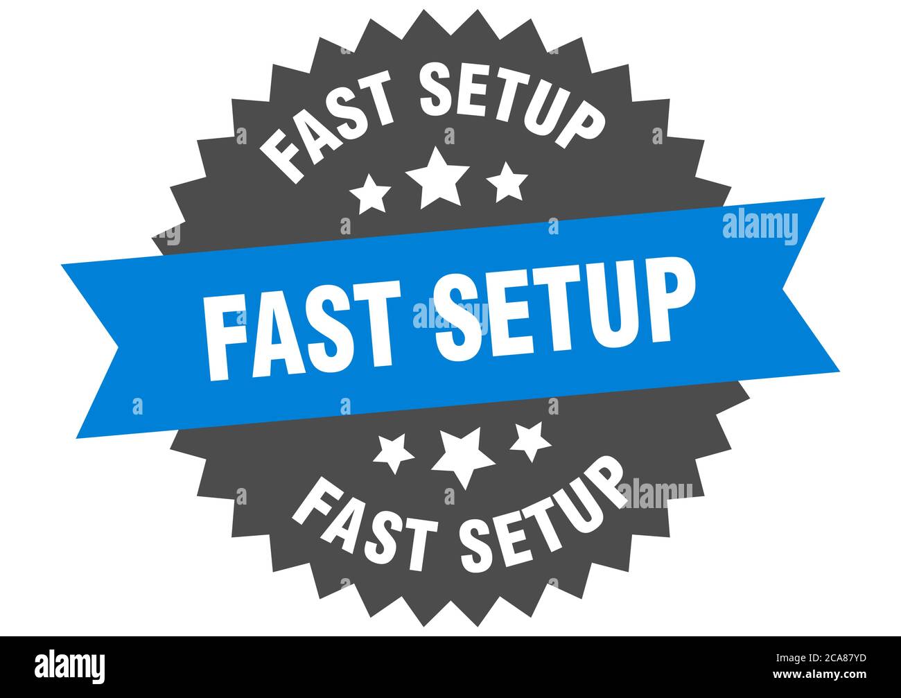 fast setup round isolated ribbon label. fast setup sign Stock Vector ...