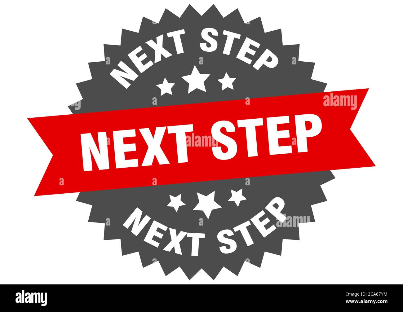 next step round isolated ribbon label. next step sign Stock Vector ...