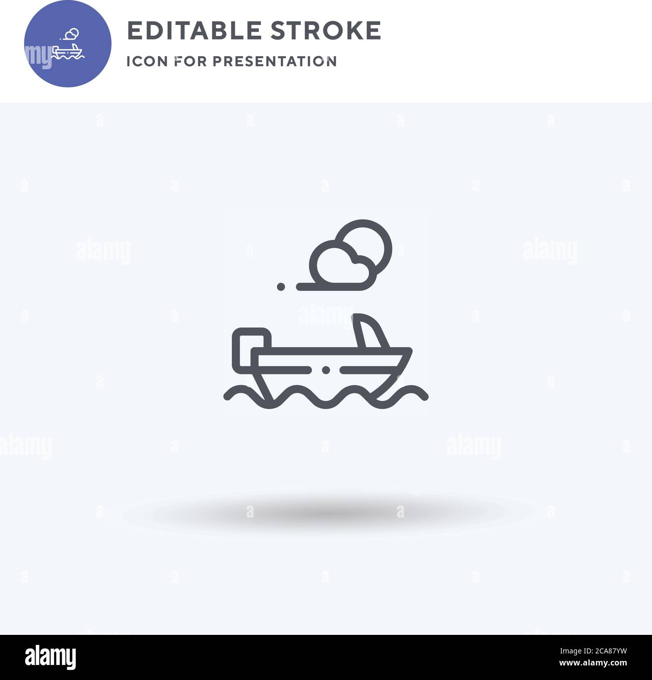 Speed Boat icon vector, filled flat sign, solid pictogram isolated on ...