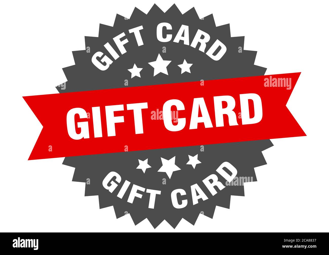 gift card round isolated ribbon label. gift card sign Stock Vector ...