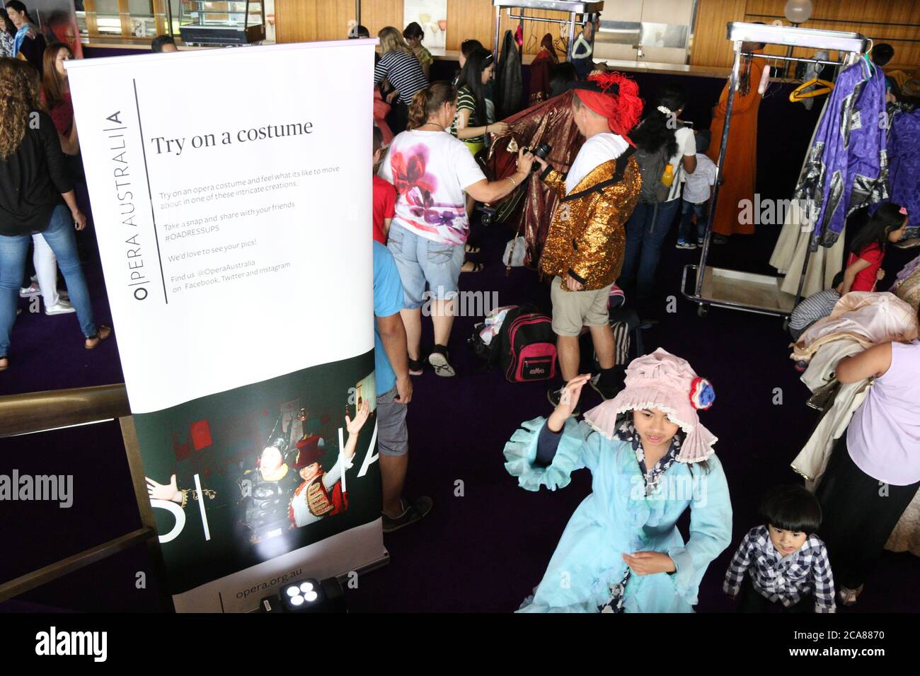 Visitors can try on a costume at the Sydney Opera House Open Day ...