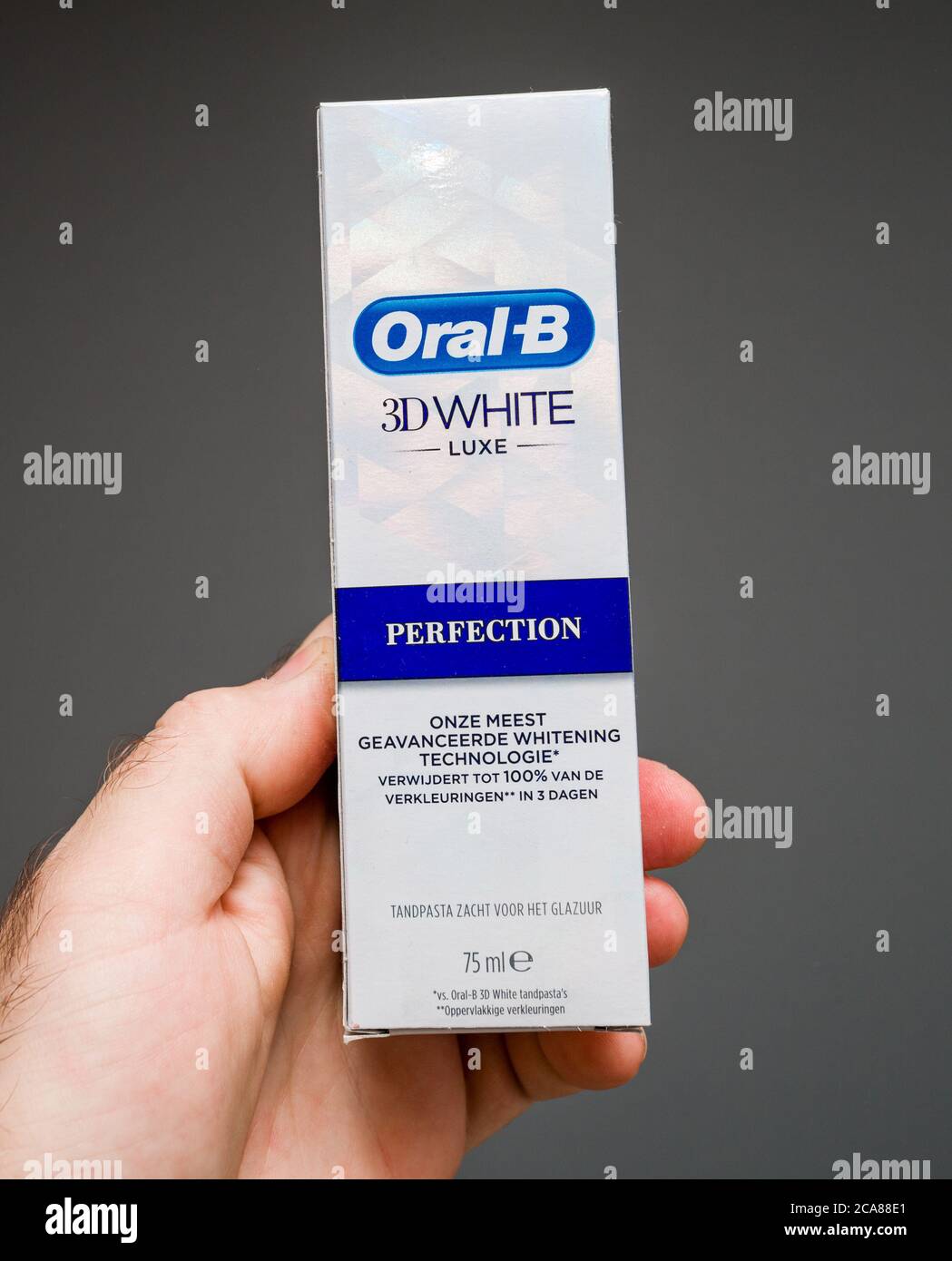 Paris, France - May 29, 2020: Square image of Man hand holding POV new ...