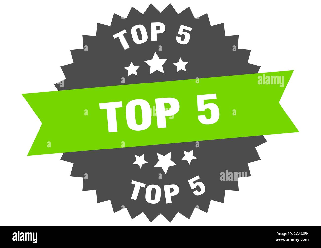 top 5 round isolated ribbon label. top 5 sign Stock Vector Image & Art ...