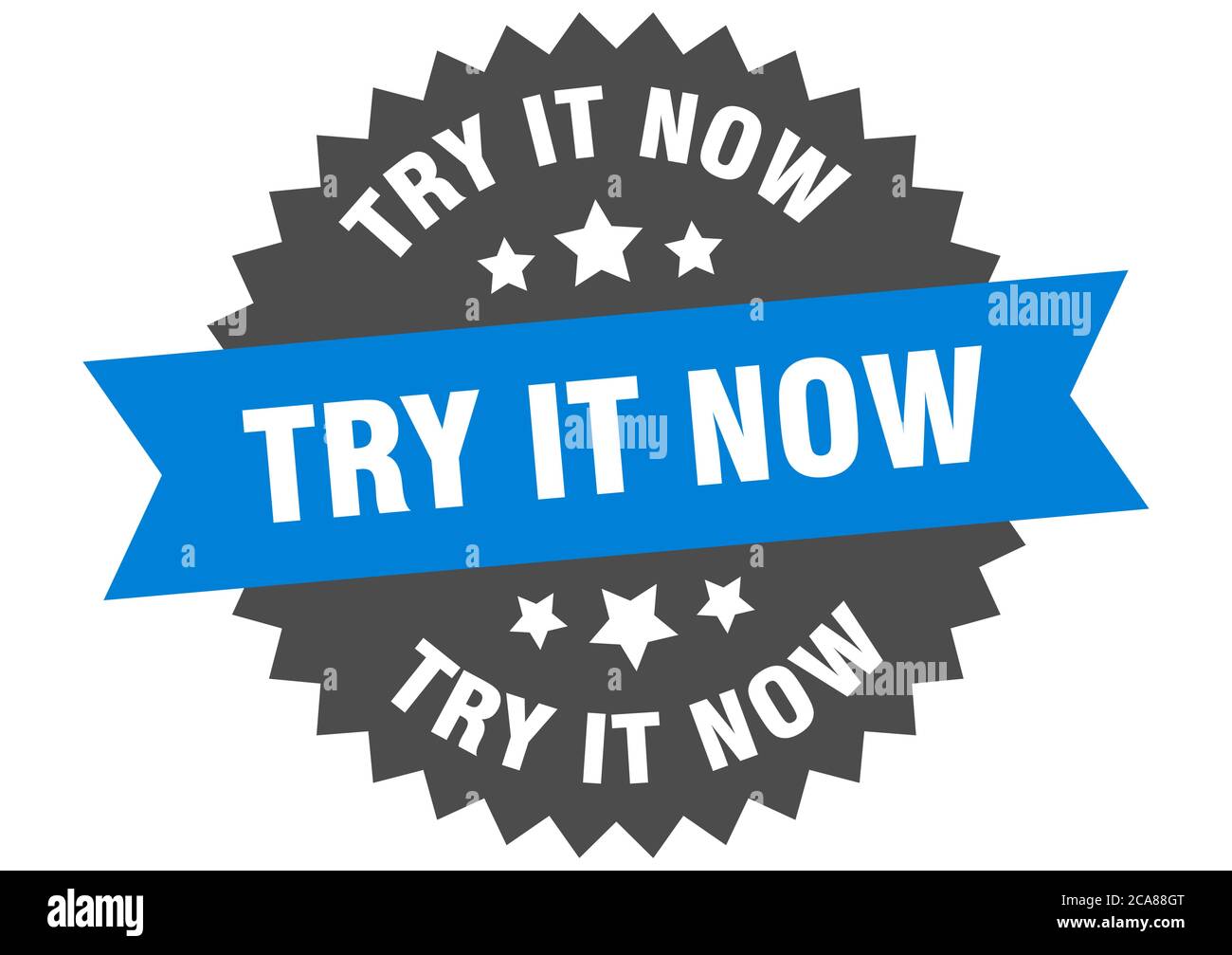 try it now round isolated ribbon label. try it now sign Stock Vector ...