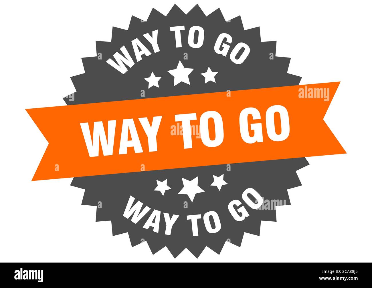 way to go round isolated ribbon label. way to go sign Stock Vector ...